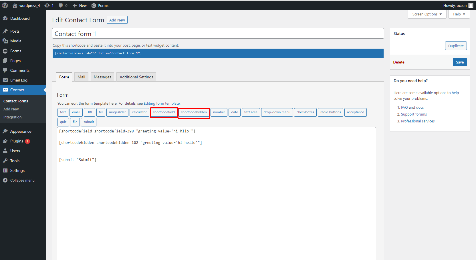 How to use Dynamic Field in Contact Form 7 - Plugin999