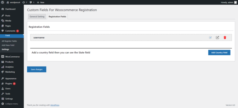 How do Custom Field account Registration in WooCommerce - Plugin999